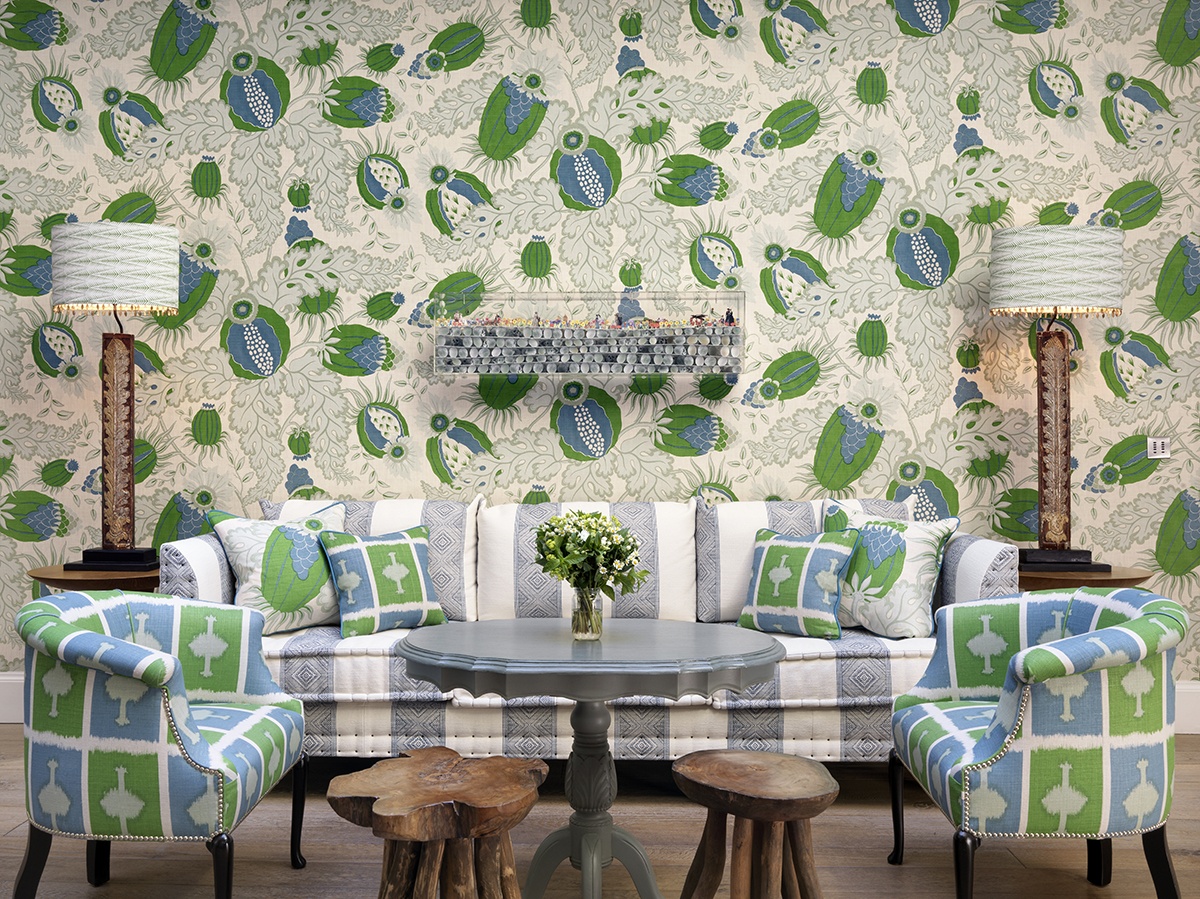 Carnival Wallpaper by Christopher Farr Cloth in Moss