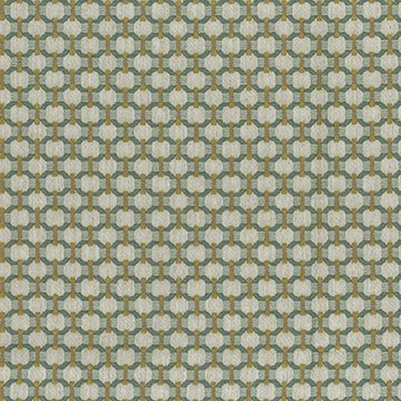 Loveden Fabric by Nina Campbell in Duck Egg / Gold NCF4610-06